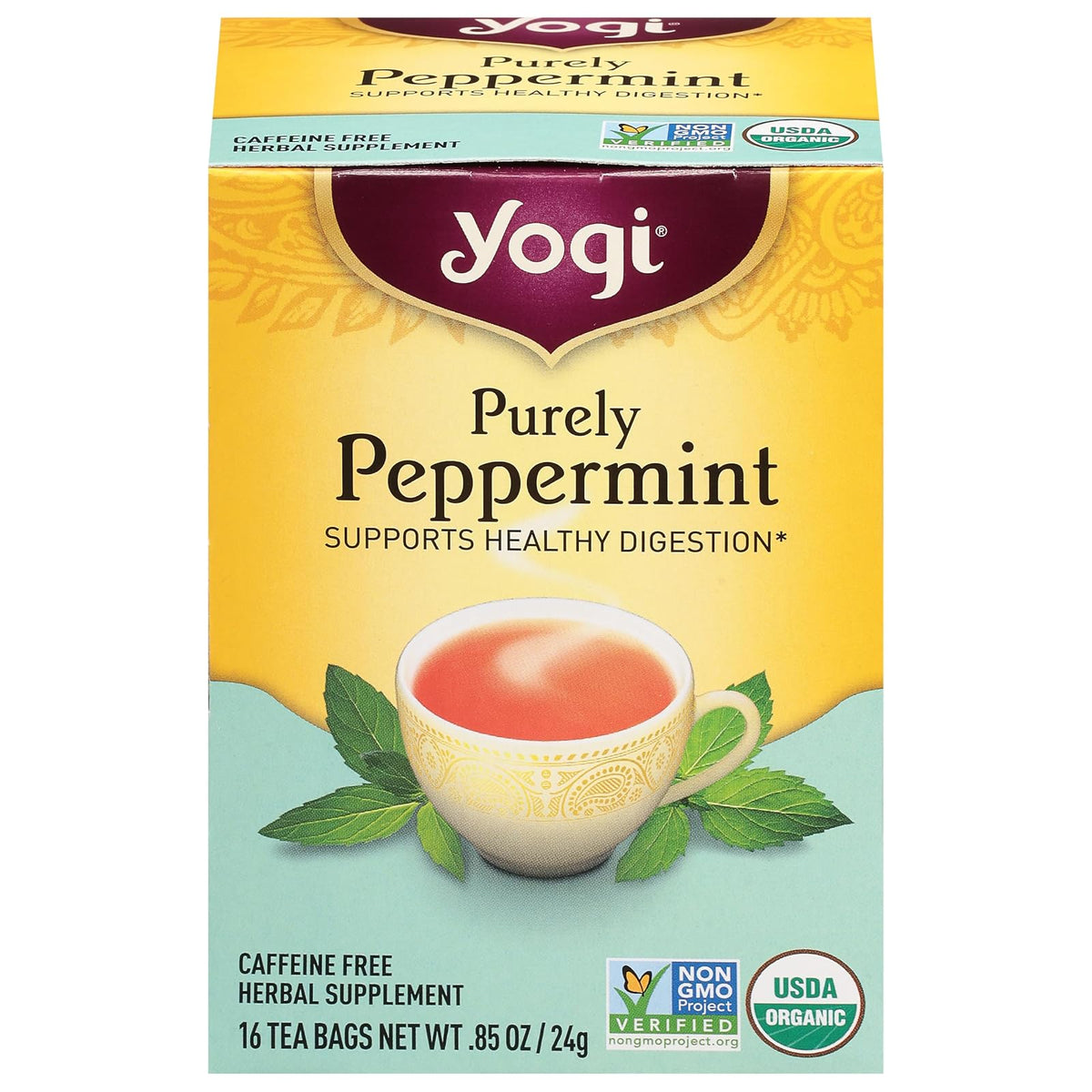 Yogi Purely Peppermint herbal tea bags