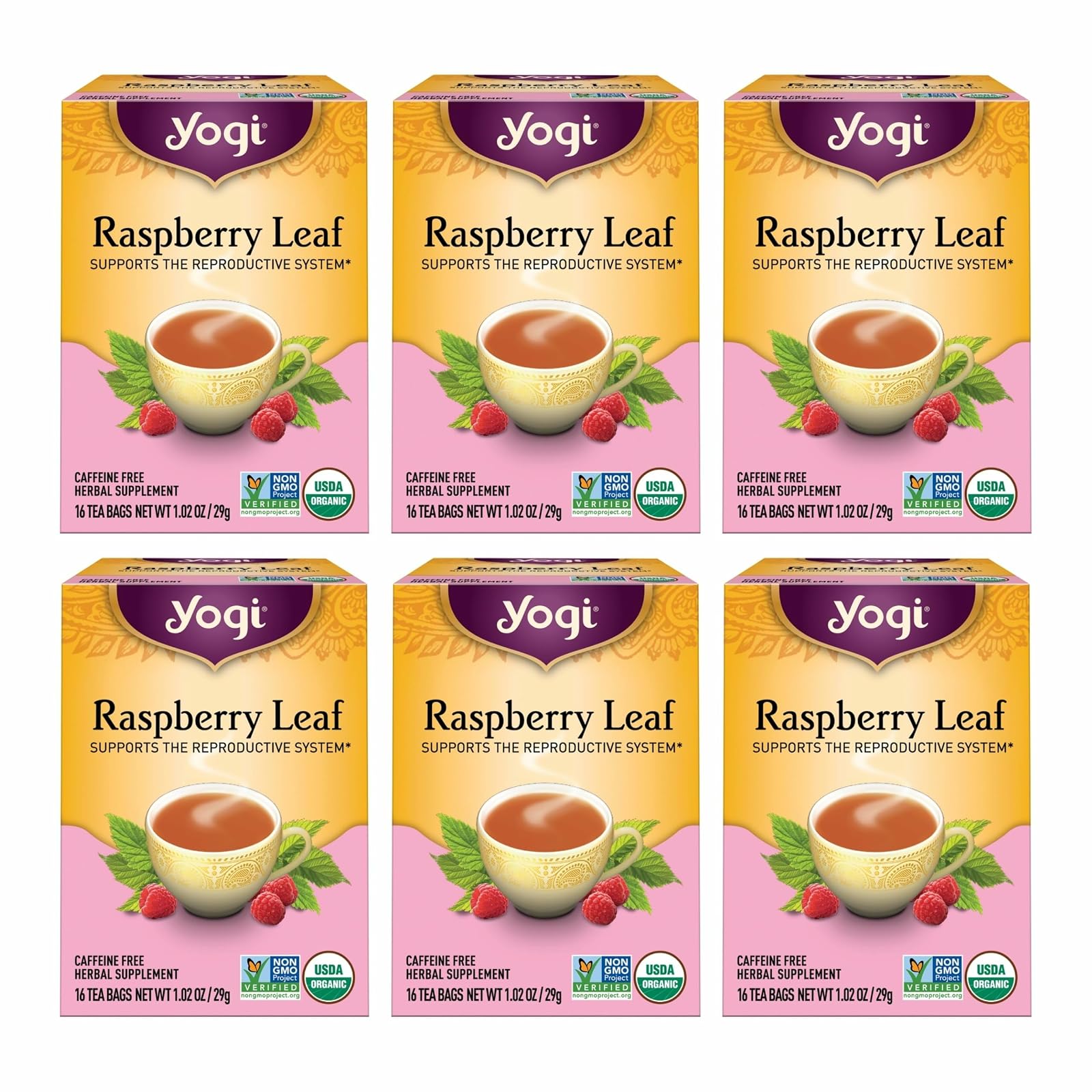 Yogi raspberry leaf herbal tea bags