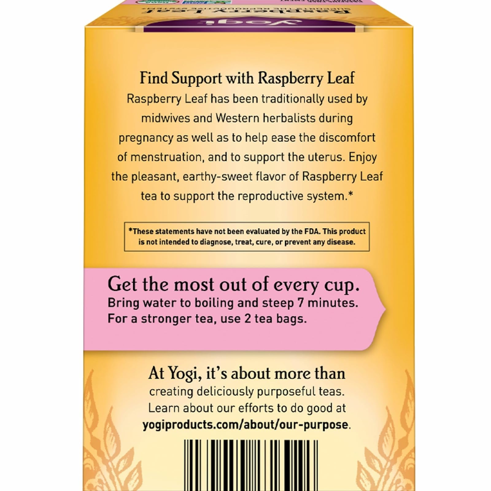 Yogi raspberry leaf tea for wellness