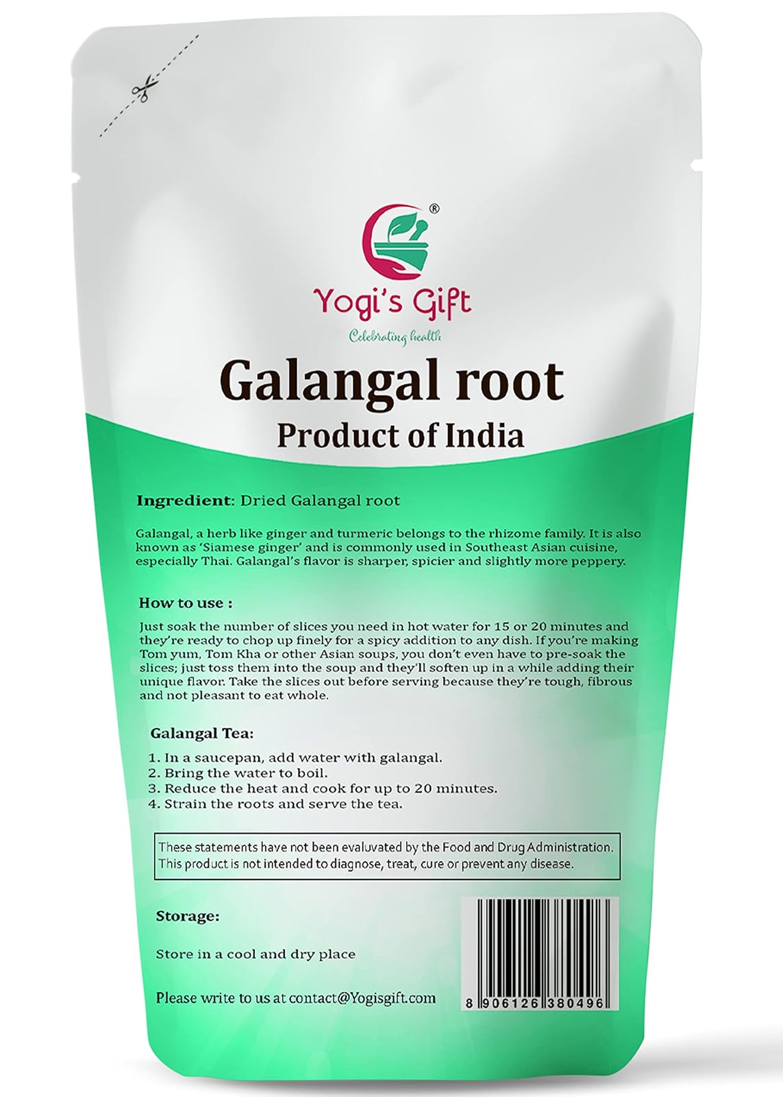 Yogi's Gift dried galangal root