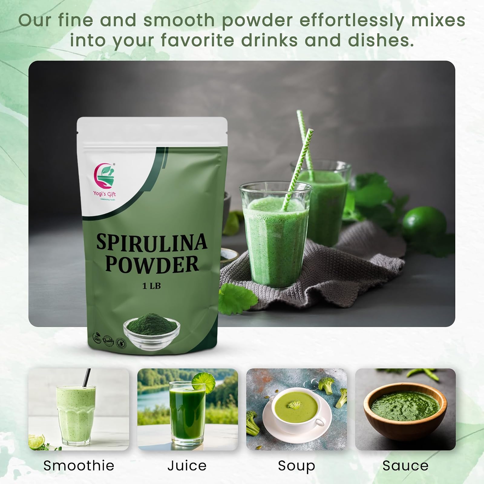 Yogi's Gift spirulina for vegan diets