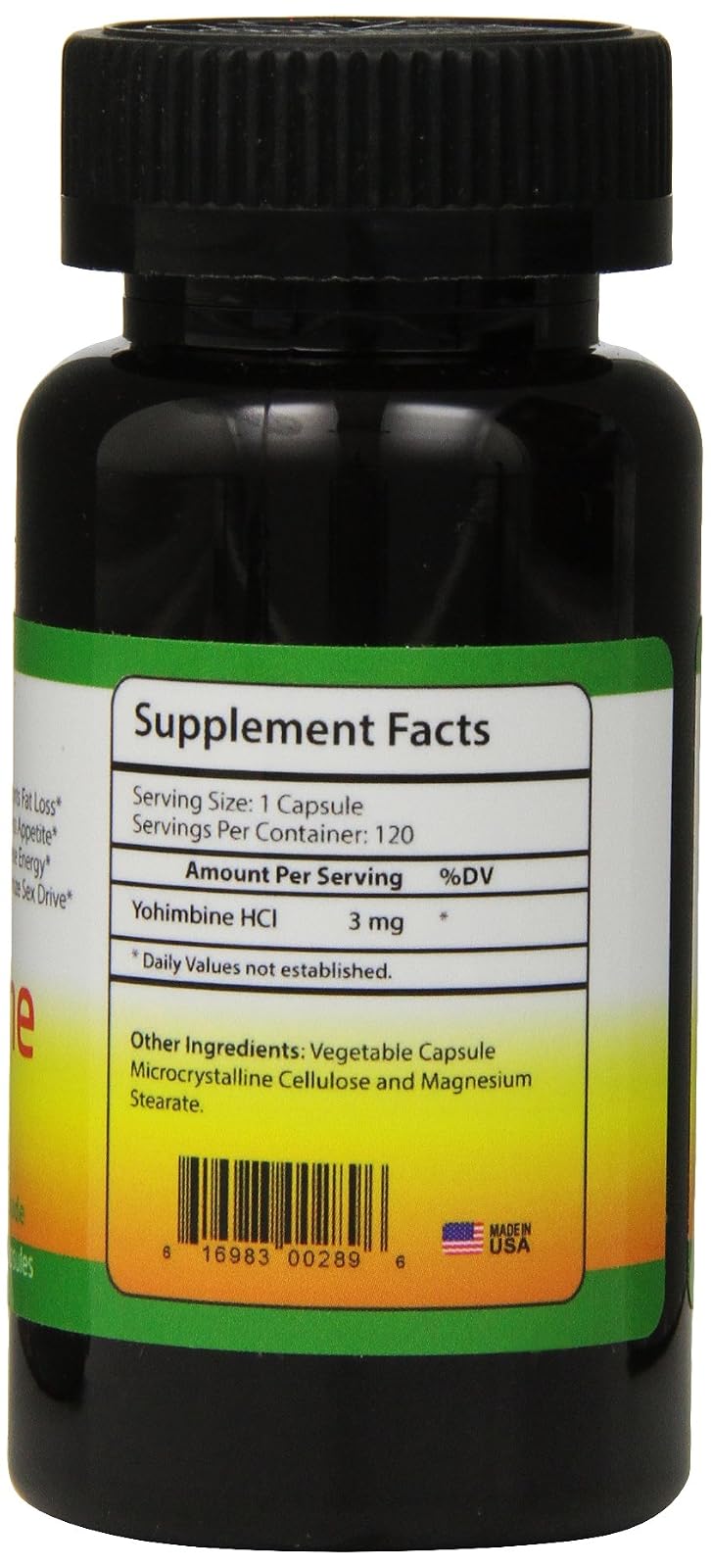 Yohimbine capsules for enhanced performance