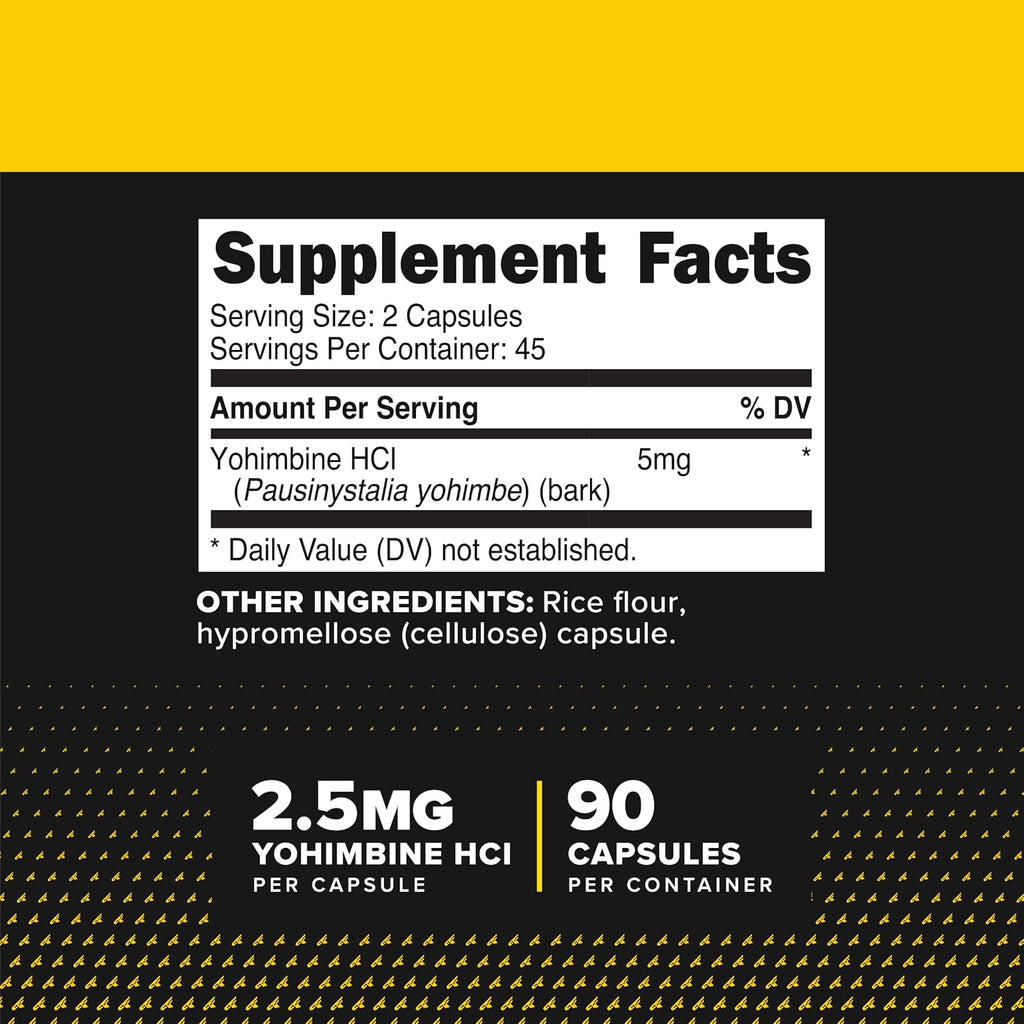 Yohimbine HCl for enhanced energy levels