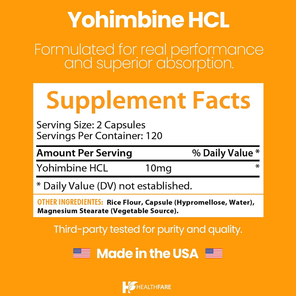 Yohimbine HCL for enhanced performance