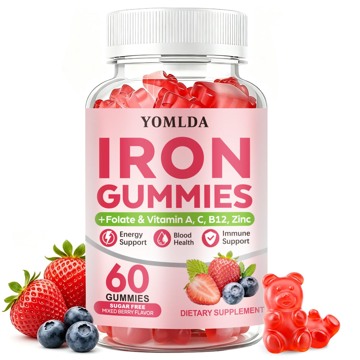 YOMLDA iron gummies for energy