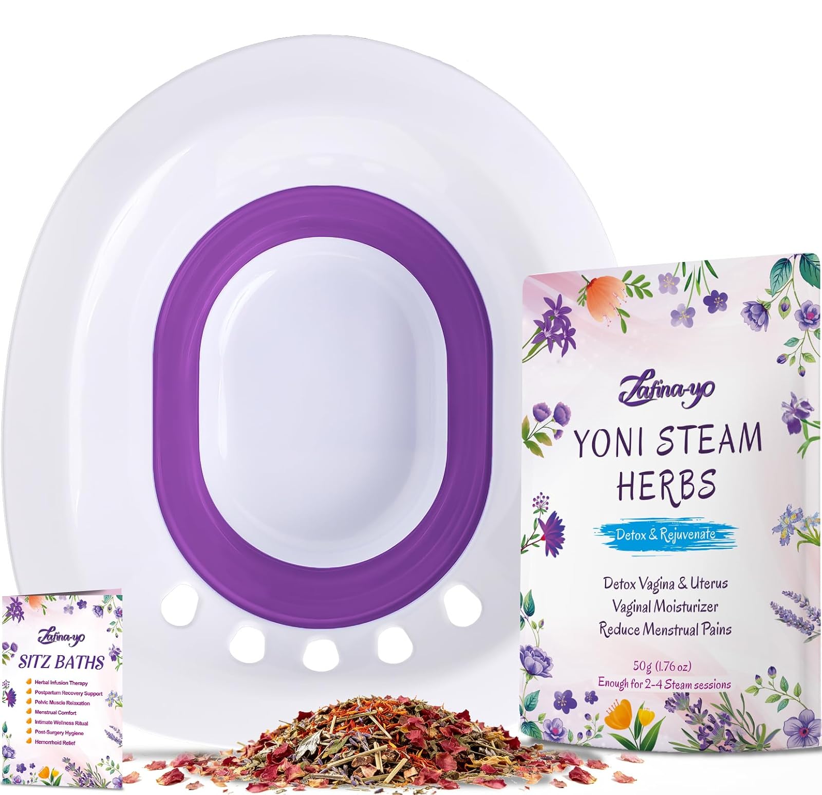 Yoni steaming kit with herbal blend