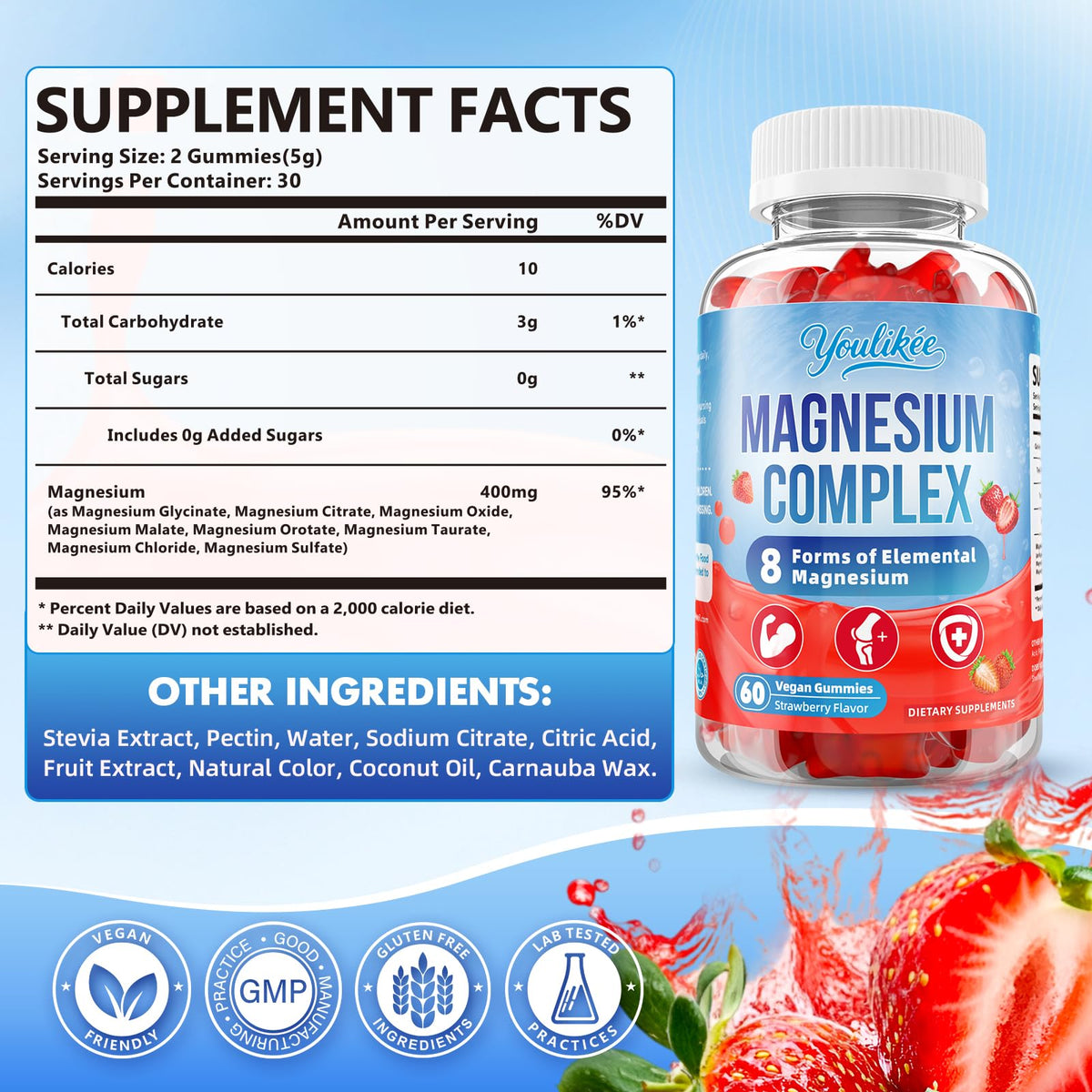 Youlikee magnesium gummies for muscle support