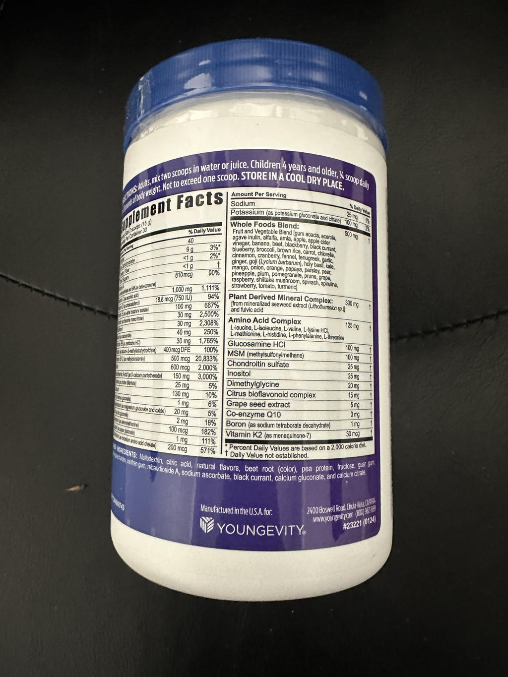 Youngevity health supplements for vitality