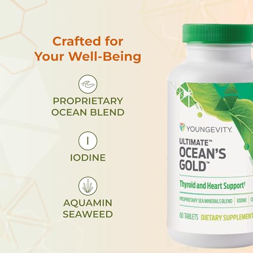 Youngevity Ultimate Ocean's Gold – Supports Thyroid Health, Heart Function & Hormone Balance with Ocean-Derived Nutrients - 60 Tablets - 10