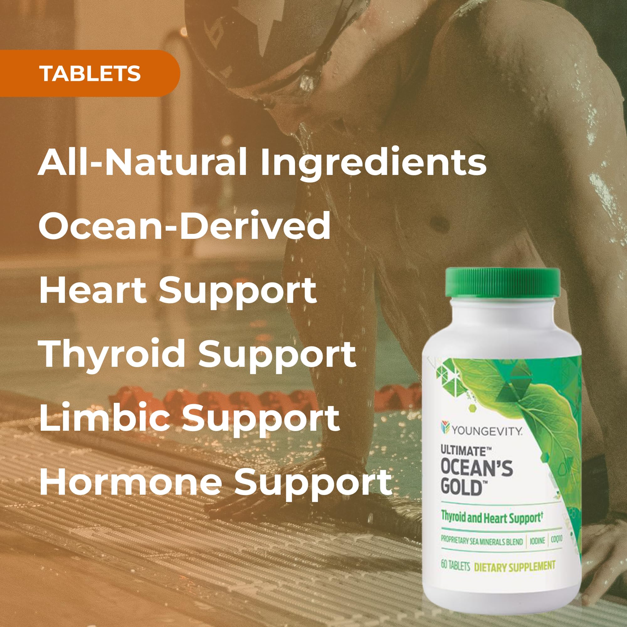 Youngevity Ultimate Ocean's Gold – Supports Thyroid Health, Heart Function & Hormone Balance with Ocean-Derived Nutrients - 60 Tablets - 7