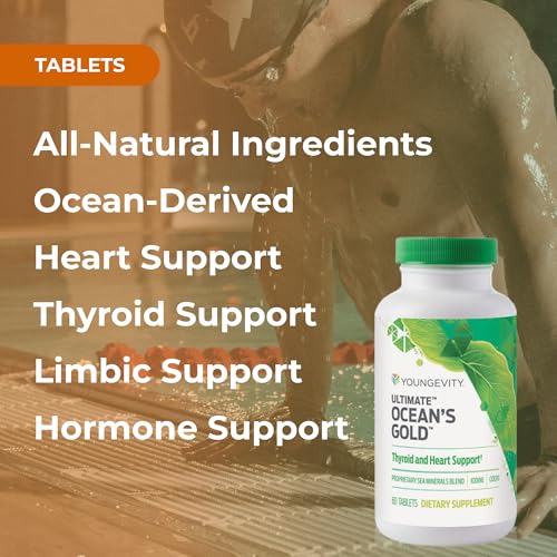 Youngevity Ultimate Ocean's Gold – Supports Thyroid Health, Heart Function & Hormone Balance with Ocean-Derived Nutrients - 60 Tablets - 8