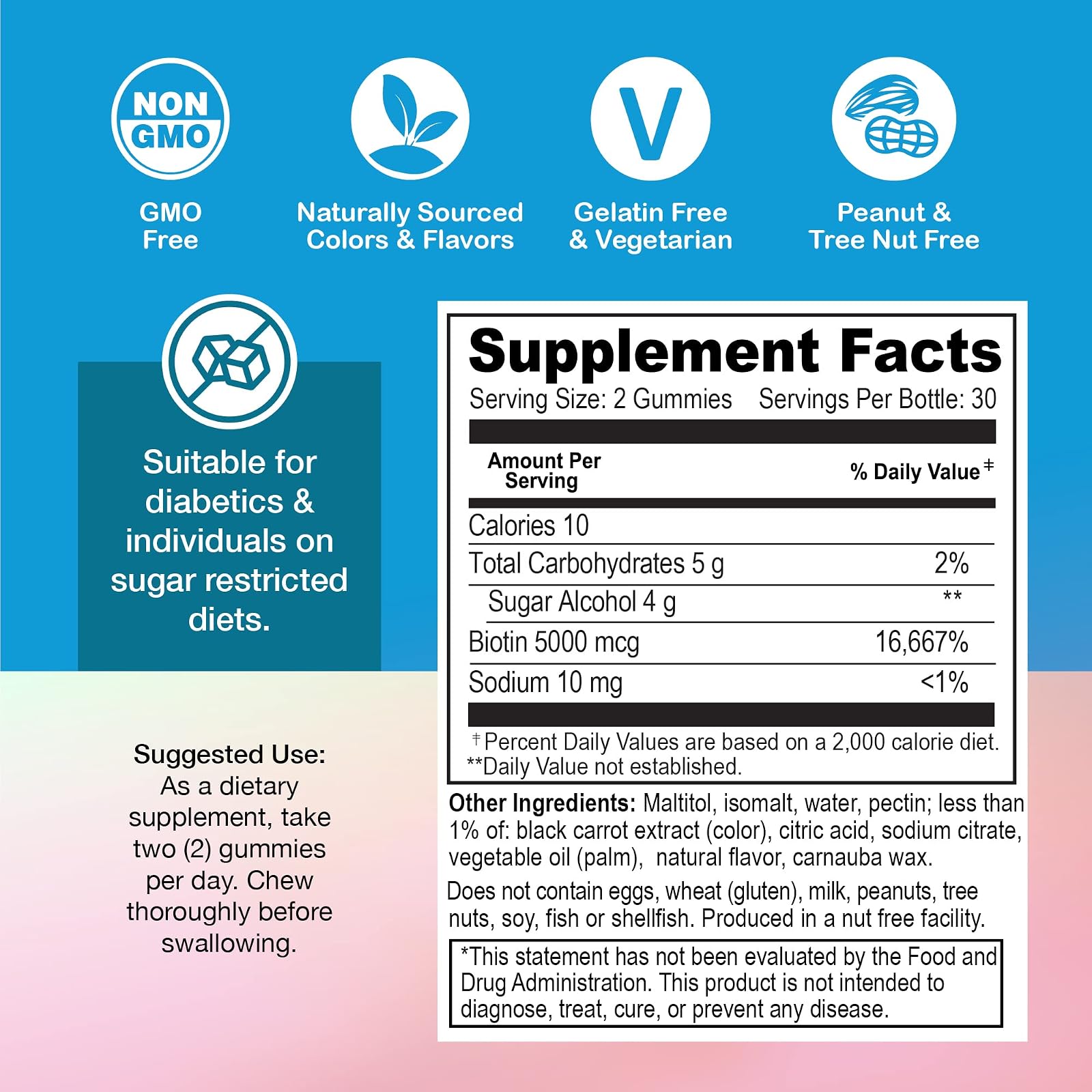 YUM-V's biotin supplement 60 count