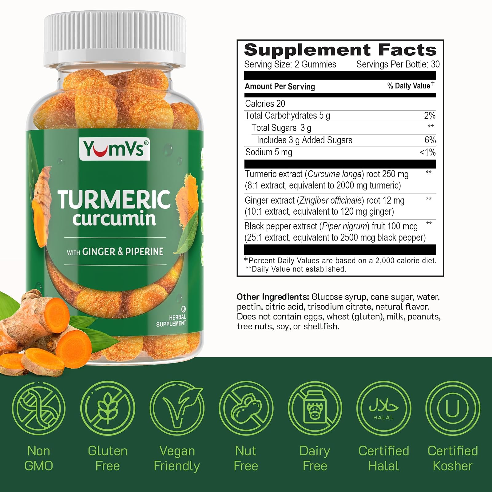 YUM-V's turmeric gummies with black pepper