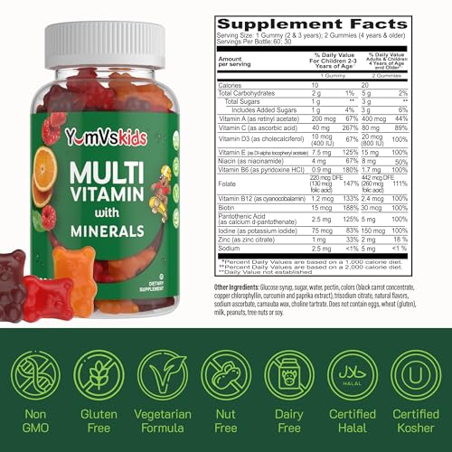 YumVs kids multivitamins with 12 vitamins