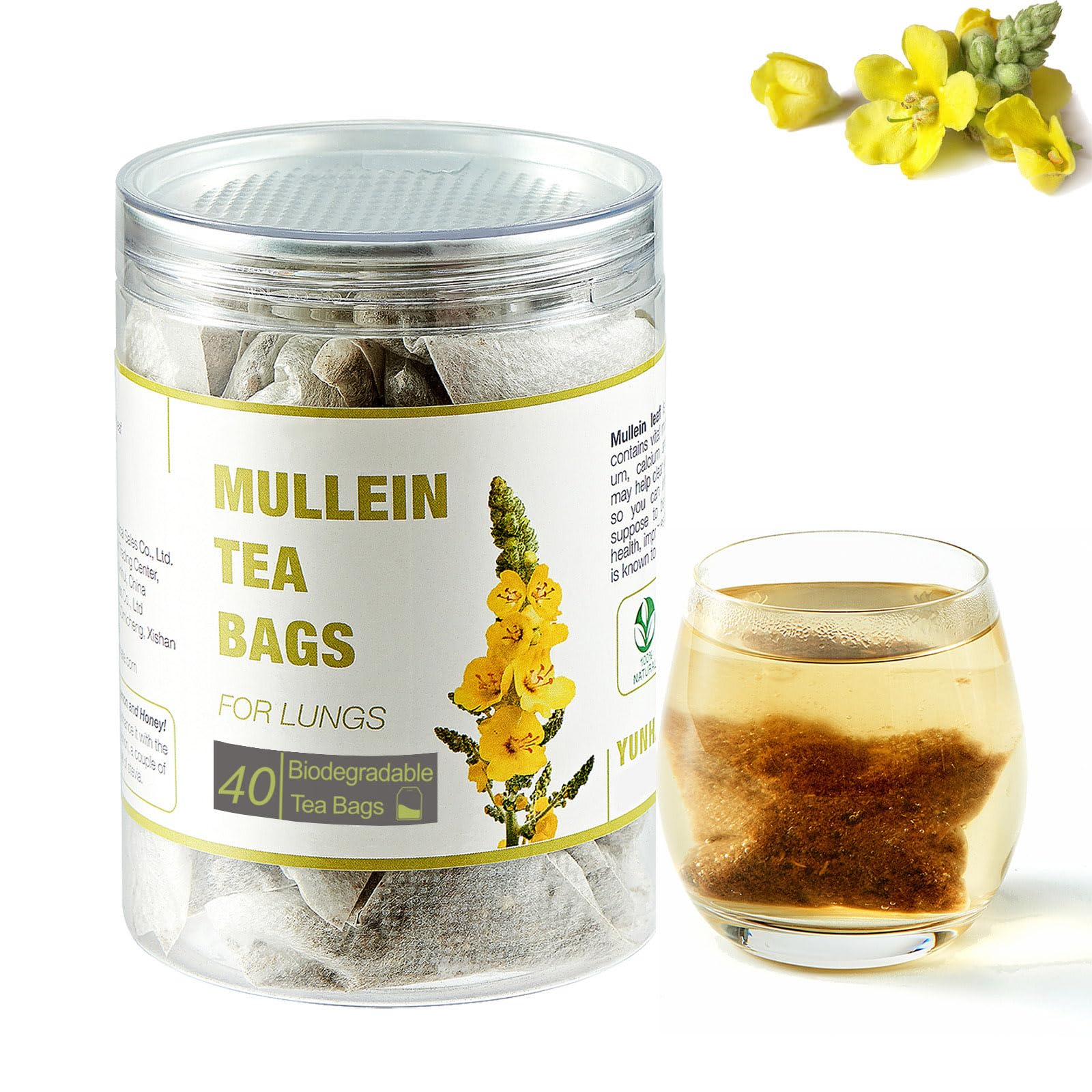 YUNHAHA dried mullein leaf tea bags