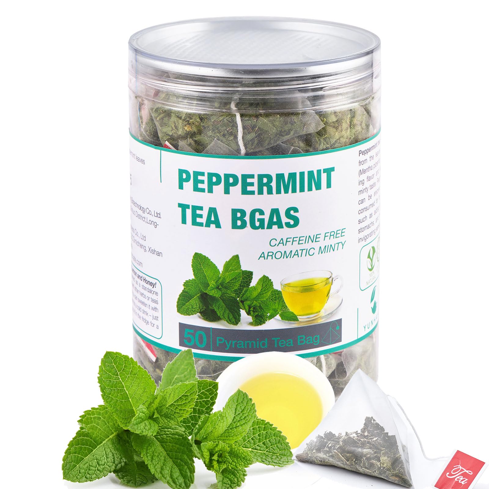YUNHAHA peppermint tea bags 50 count