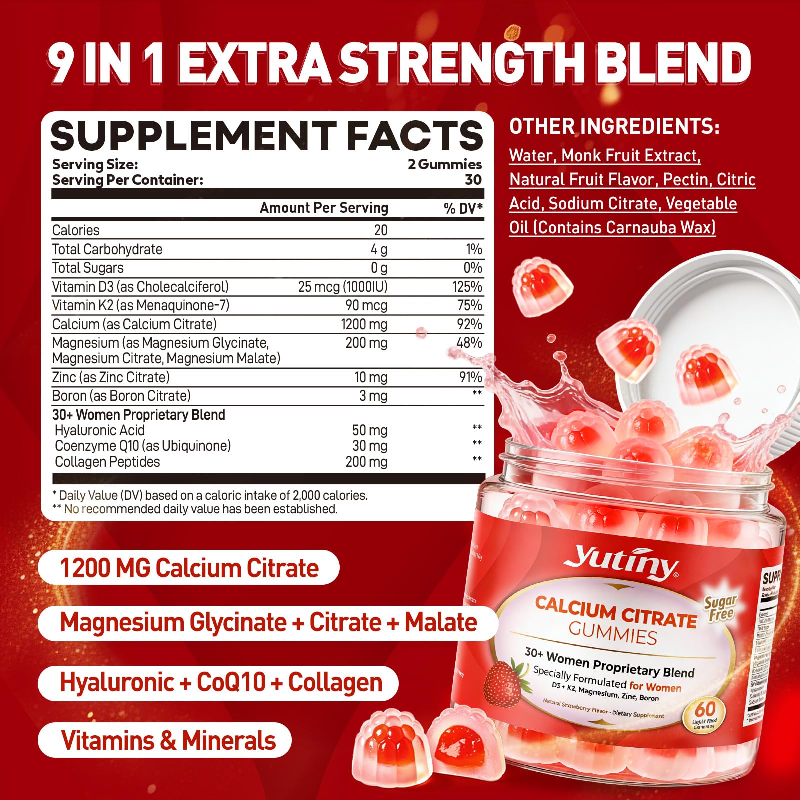 Yutiny calcium gummies support bone density