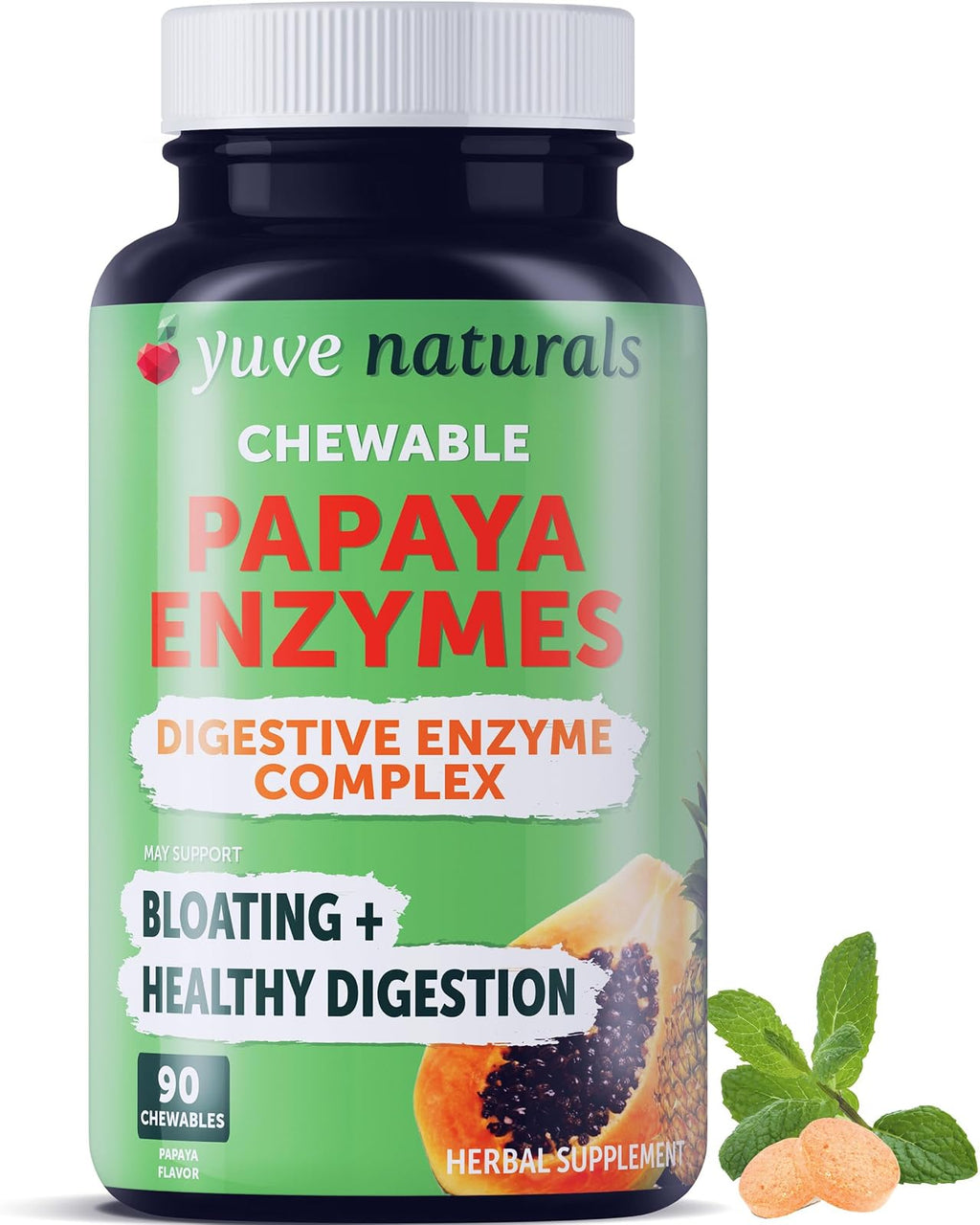 Yuve Naturals chewable papaya enzymes