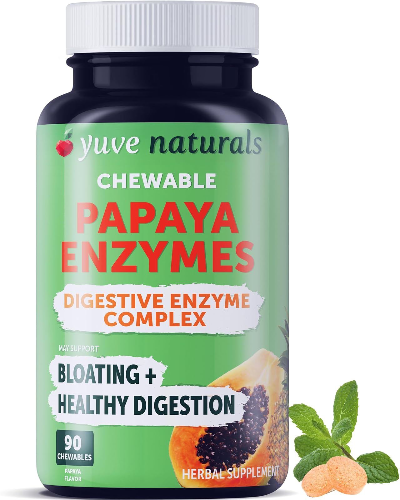 Yuve Naturals chewable papaya enzymes