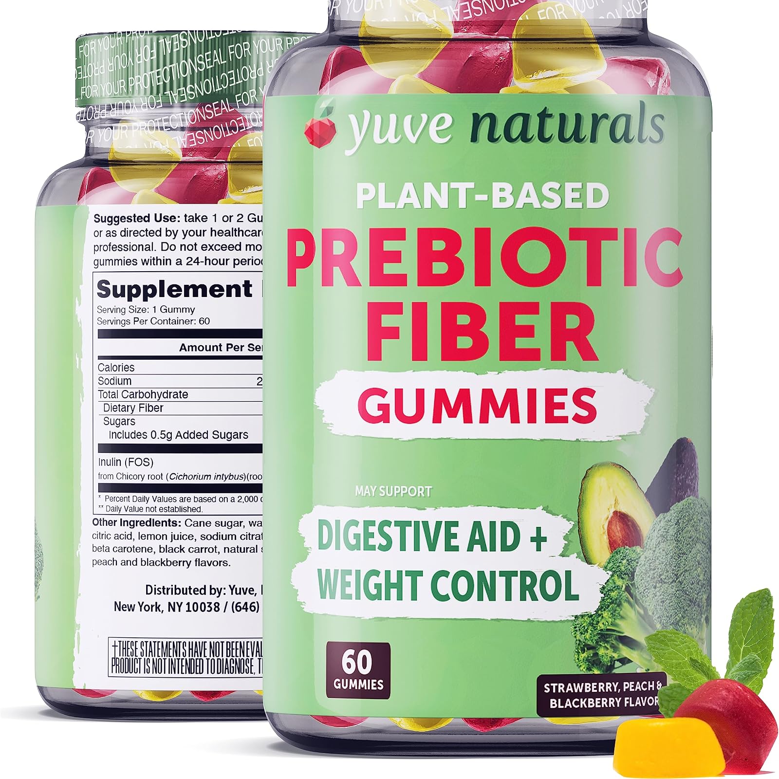 Yuve prebiotic fiber gummies for digestion