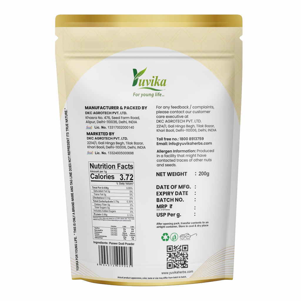 YUVIKA Paneer DODI nutritional benefits