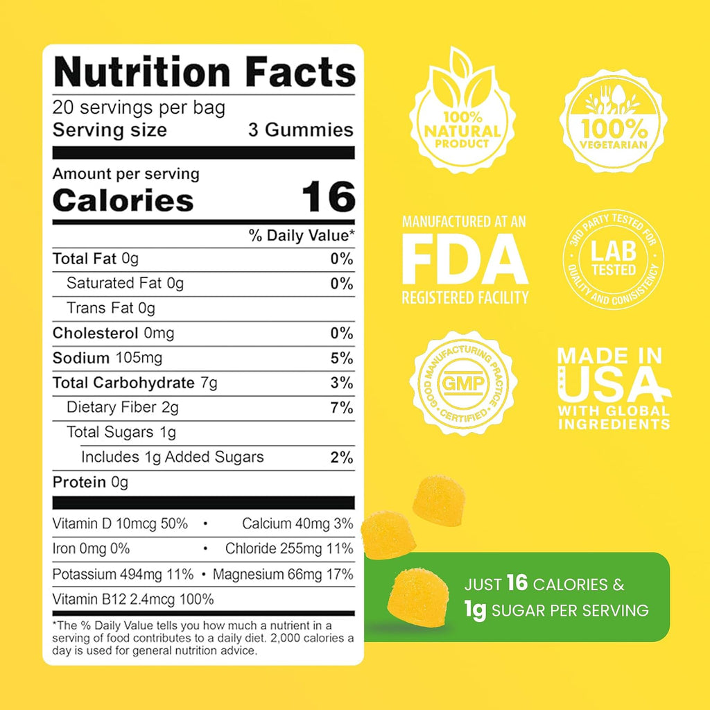 Yuzu citrus flavour electrolyte gummies