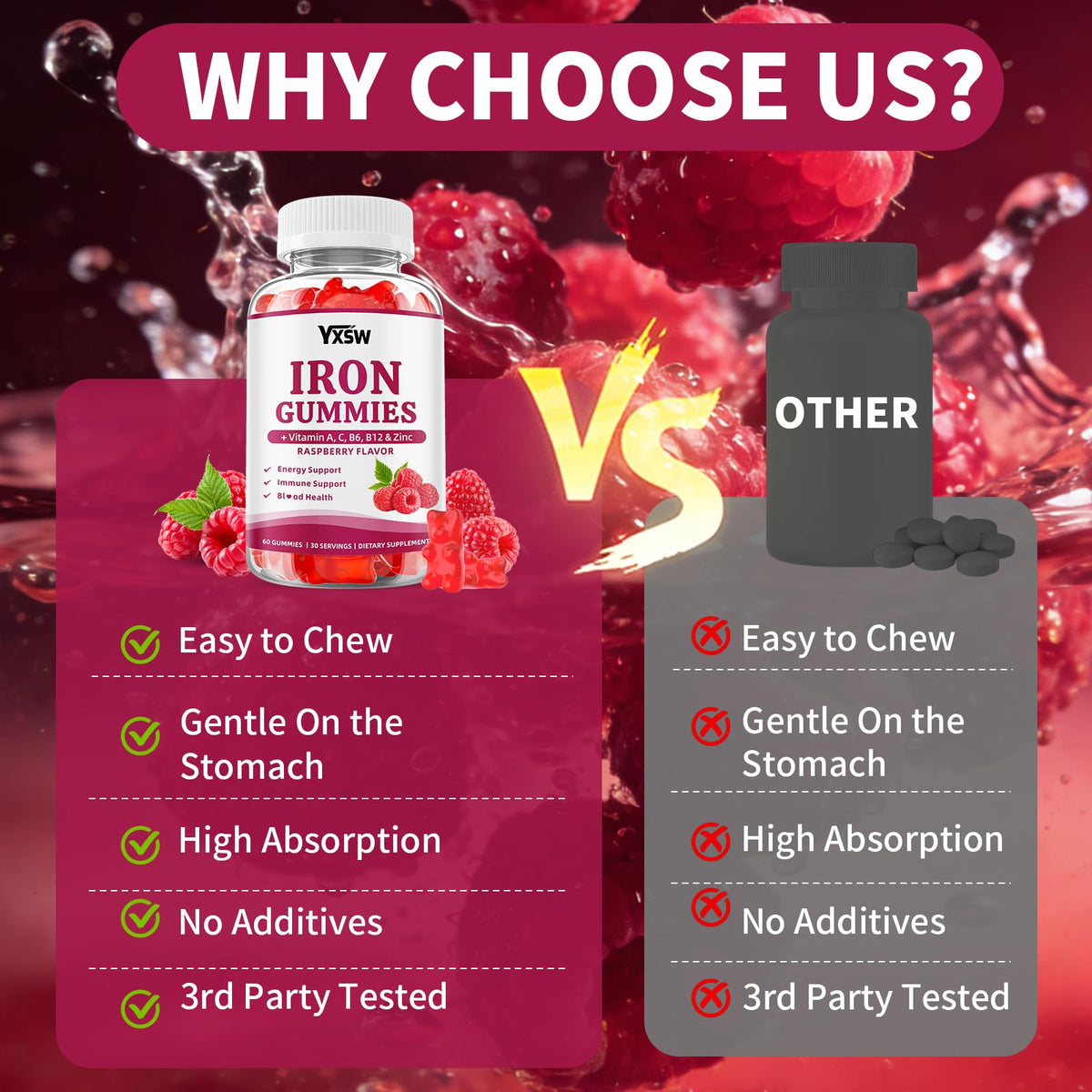 YXSW iron gummies for immune support