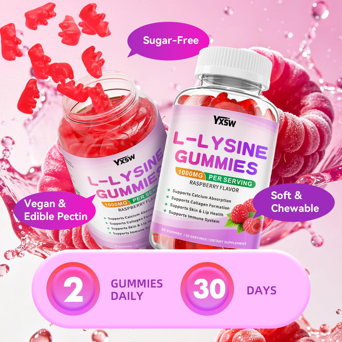 YXSW L-Lysine gummies for stress relief