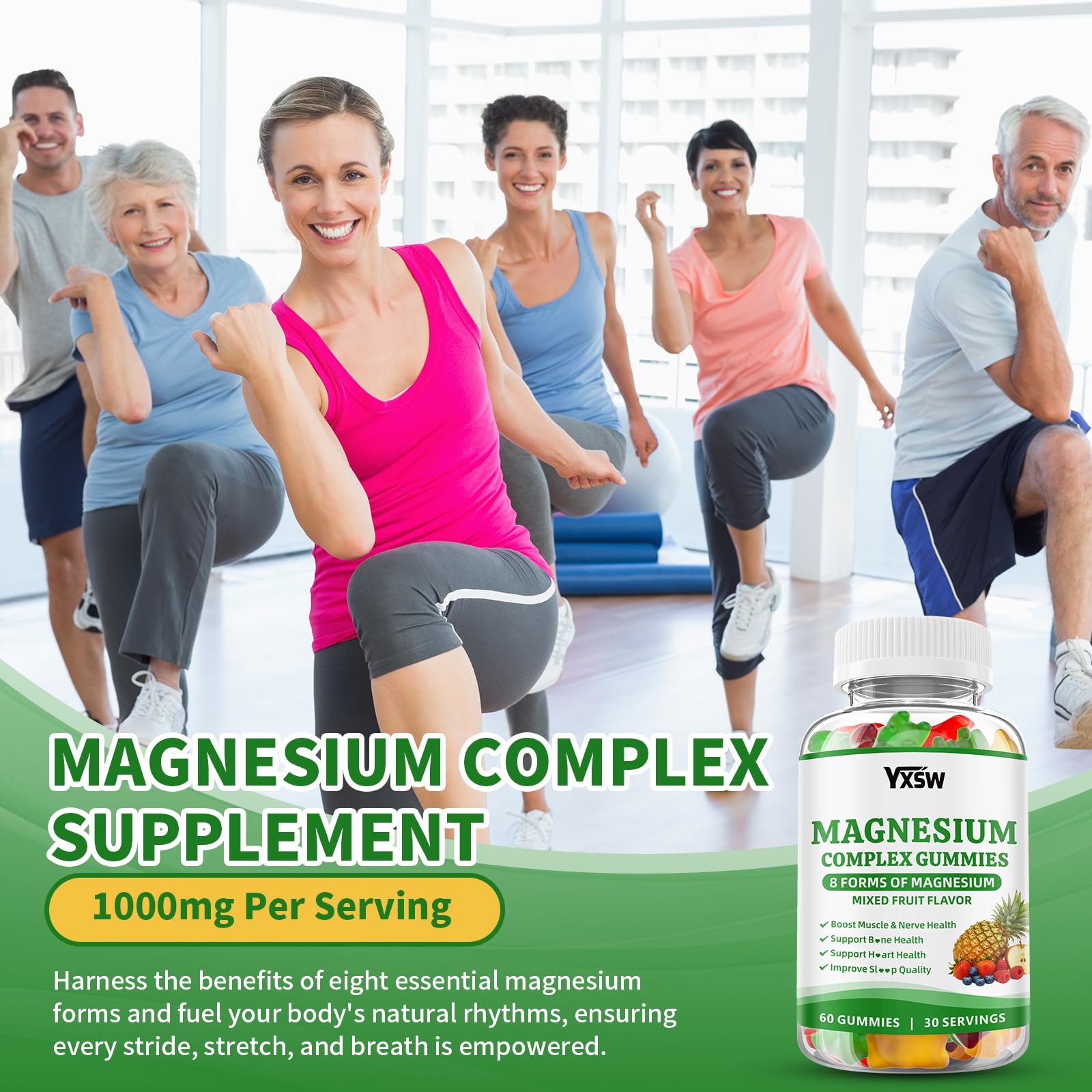 YXSW magnesium gummies for stress relief
