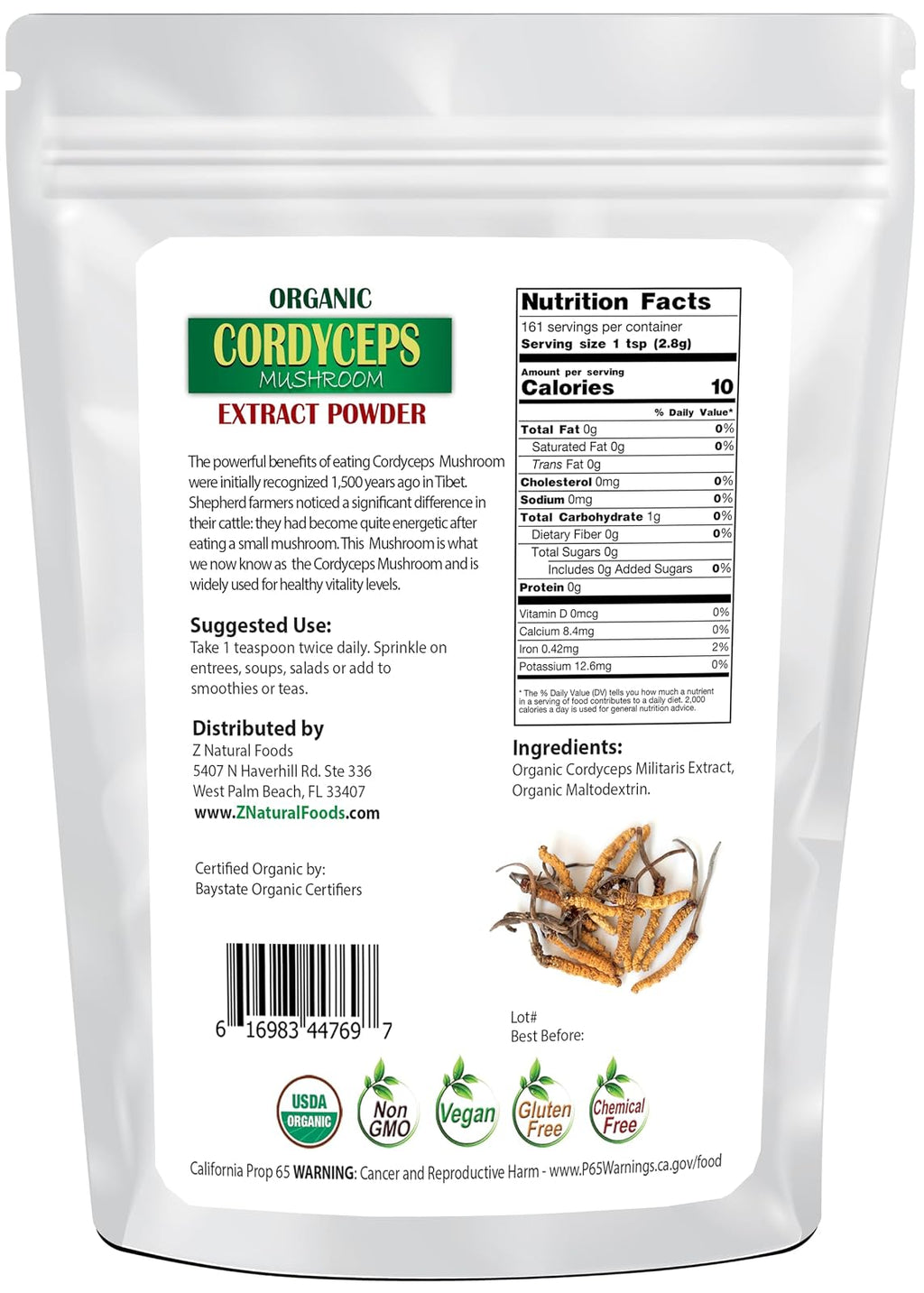 Z Natural Foods cordyceps powder for energy