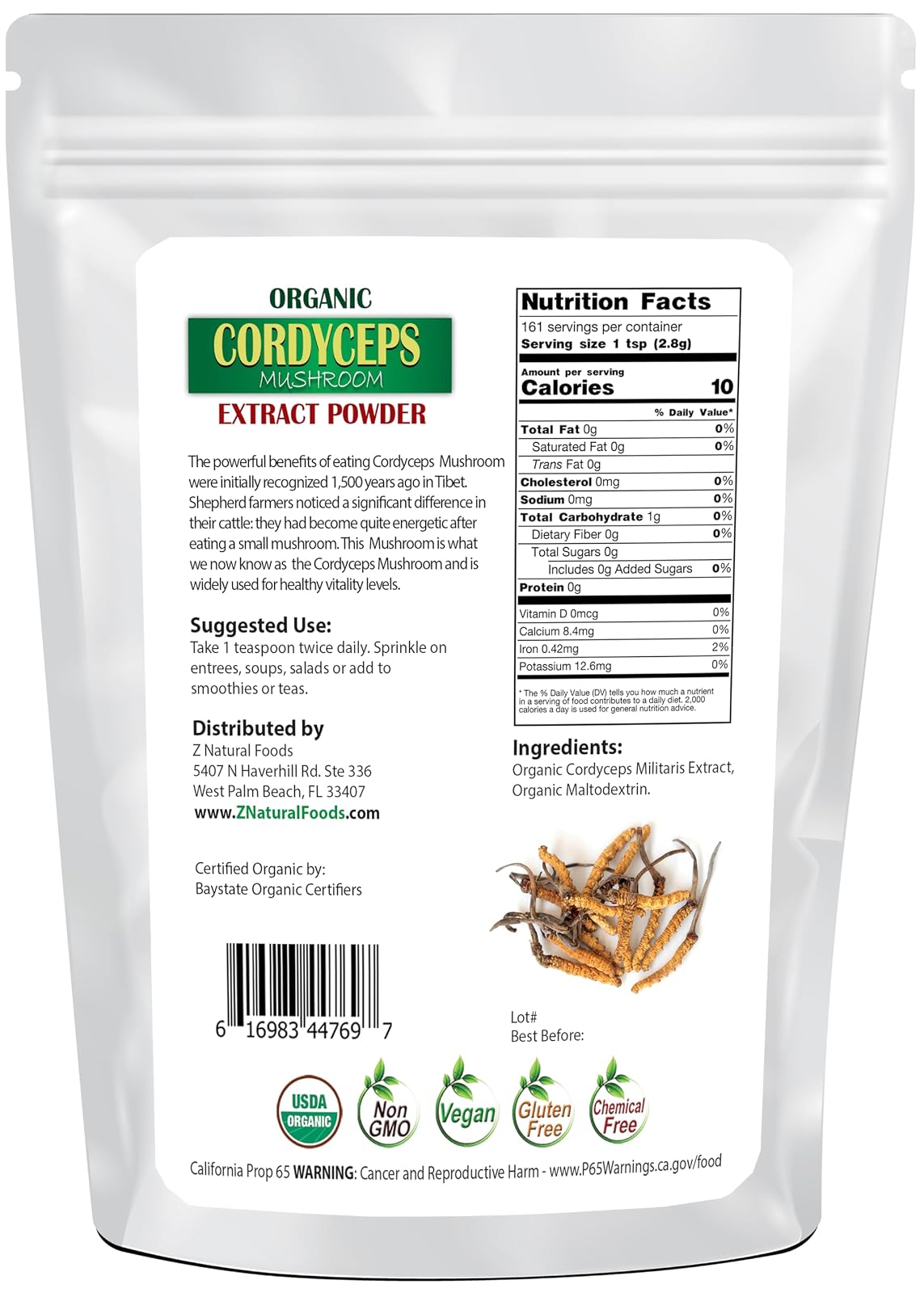 Z Natural Foods cordyceps powder for energy