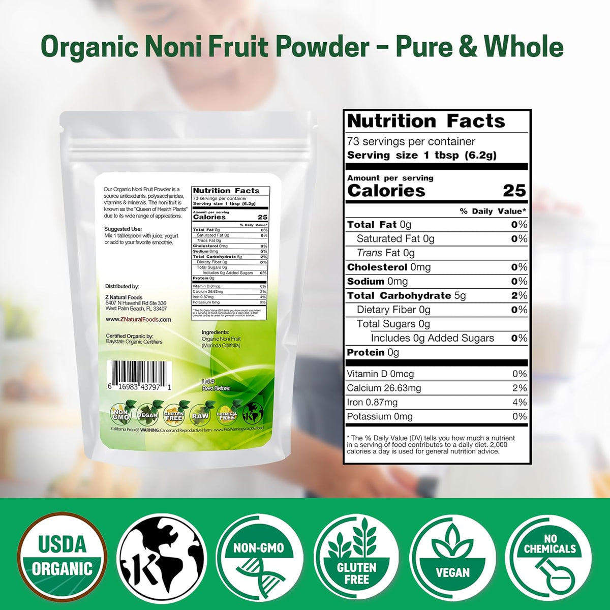 Z Natural Foods noni powder nutrition