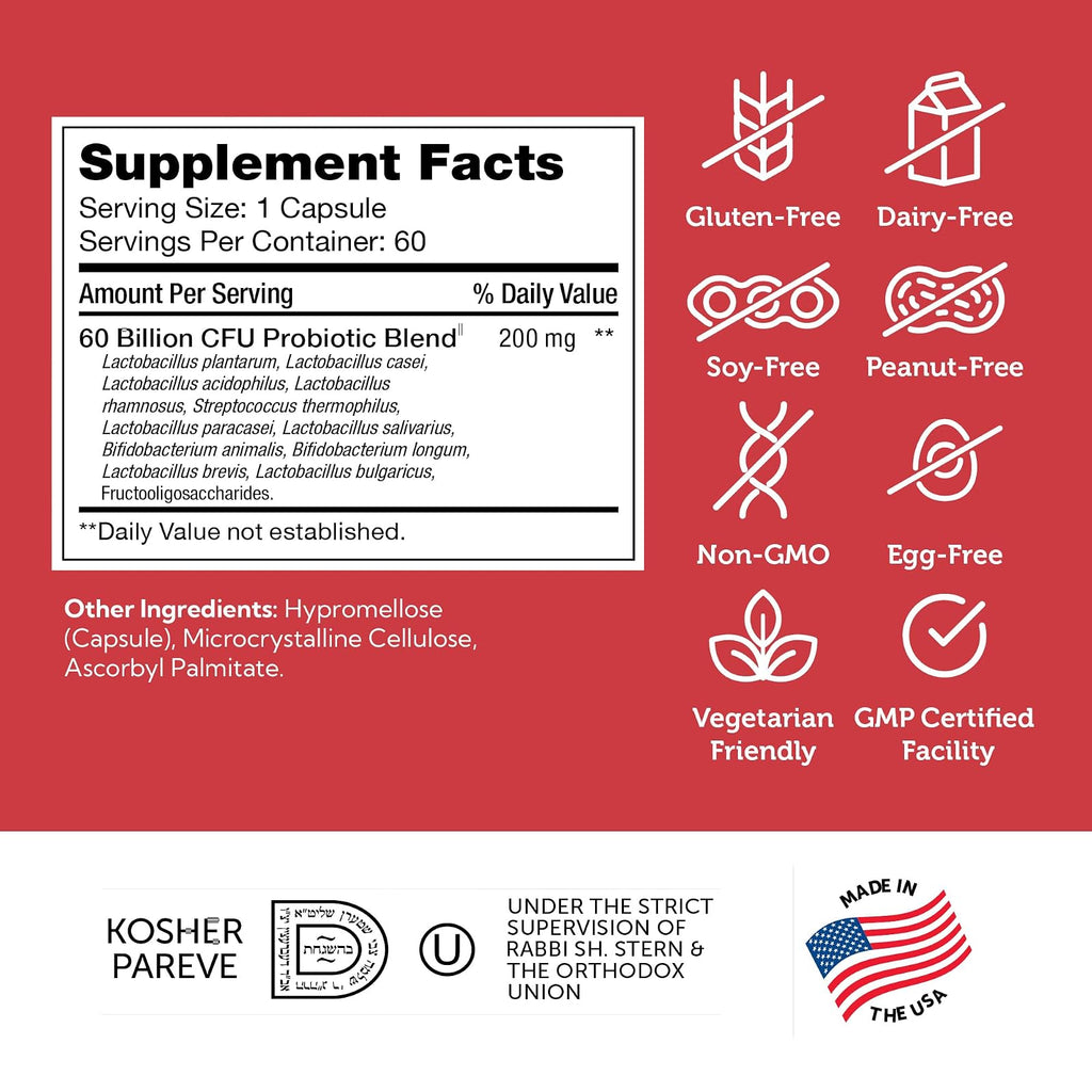 Zahler 60 billion CFU probiotic capsules