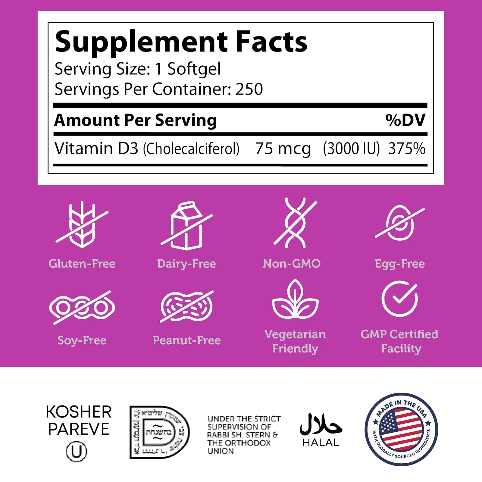 Zahler vitamin D3 for immune support
