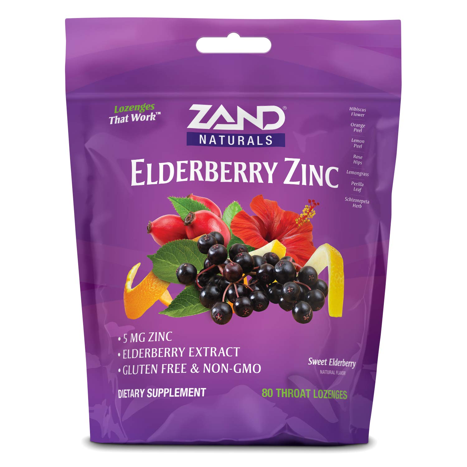 Zand Elderberry zinc lozenges for throat relief