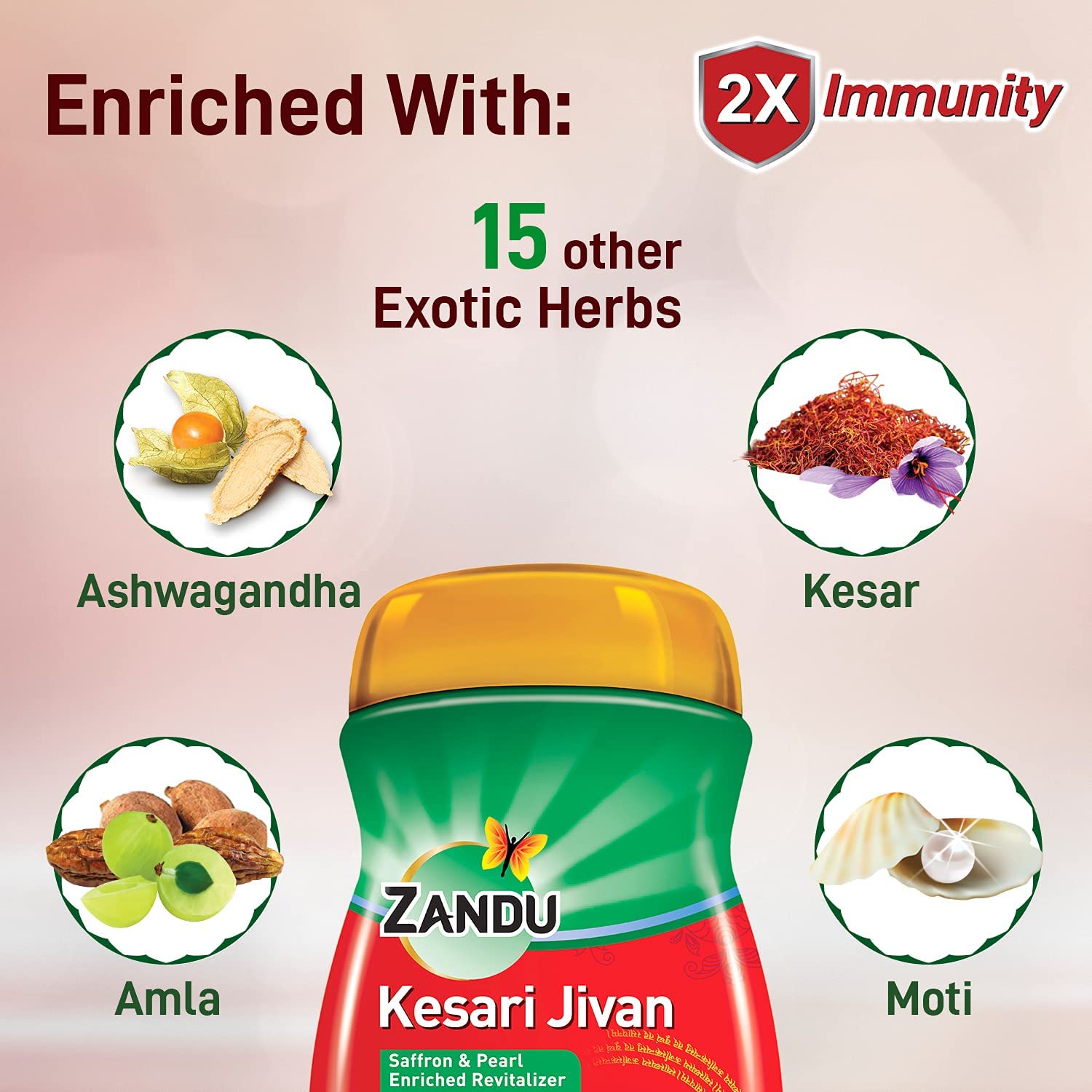 ZANDU KESARI Jivan red packaging