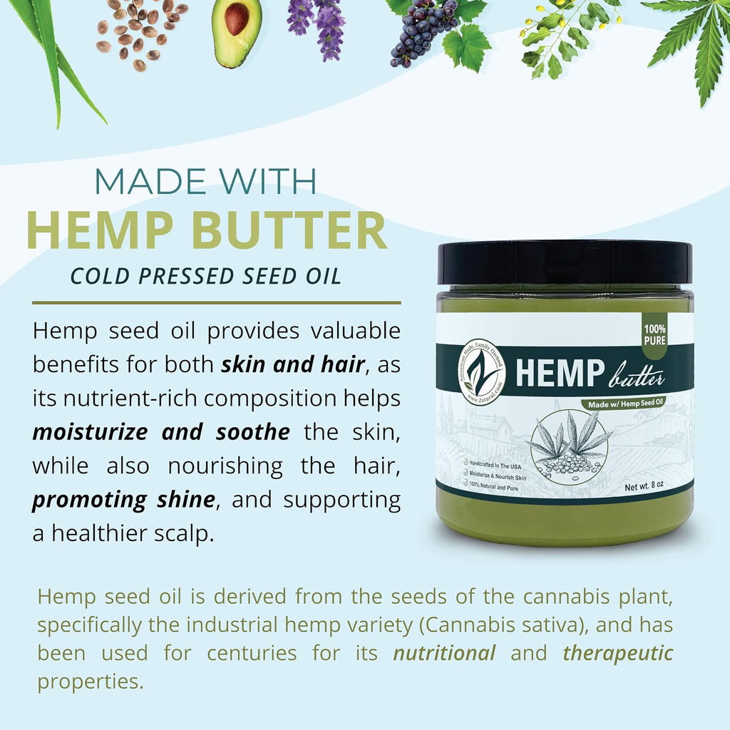 Zatural hemp butter with simple ingredients