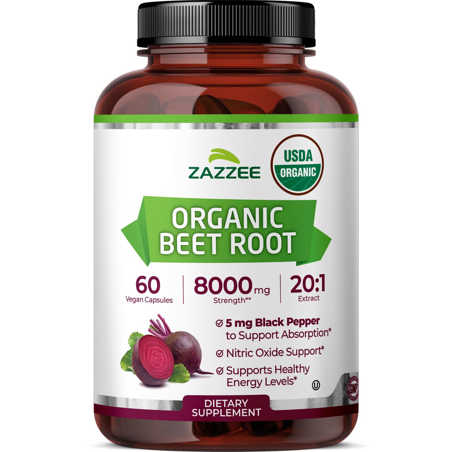 Zazzee beet root extract capsules