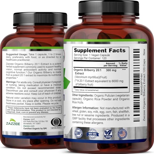 Zazzee bilberry extract for immune support
