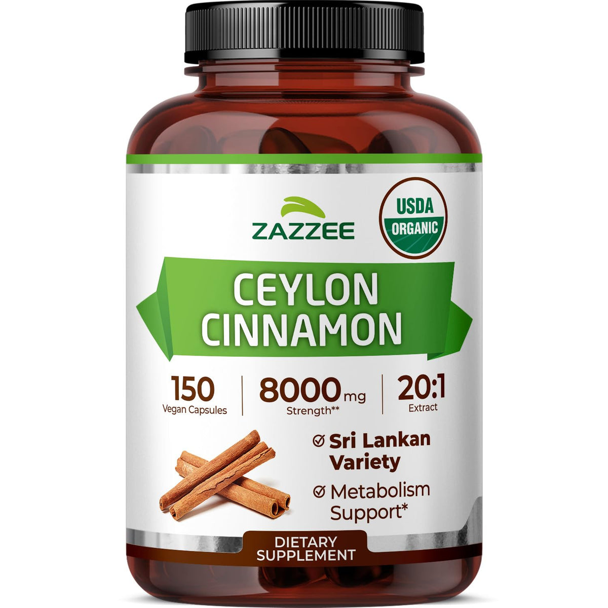 Zazzee Ceylon cinnamon extract capsules