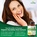 Zazzee dandelion capsules for digestion