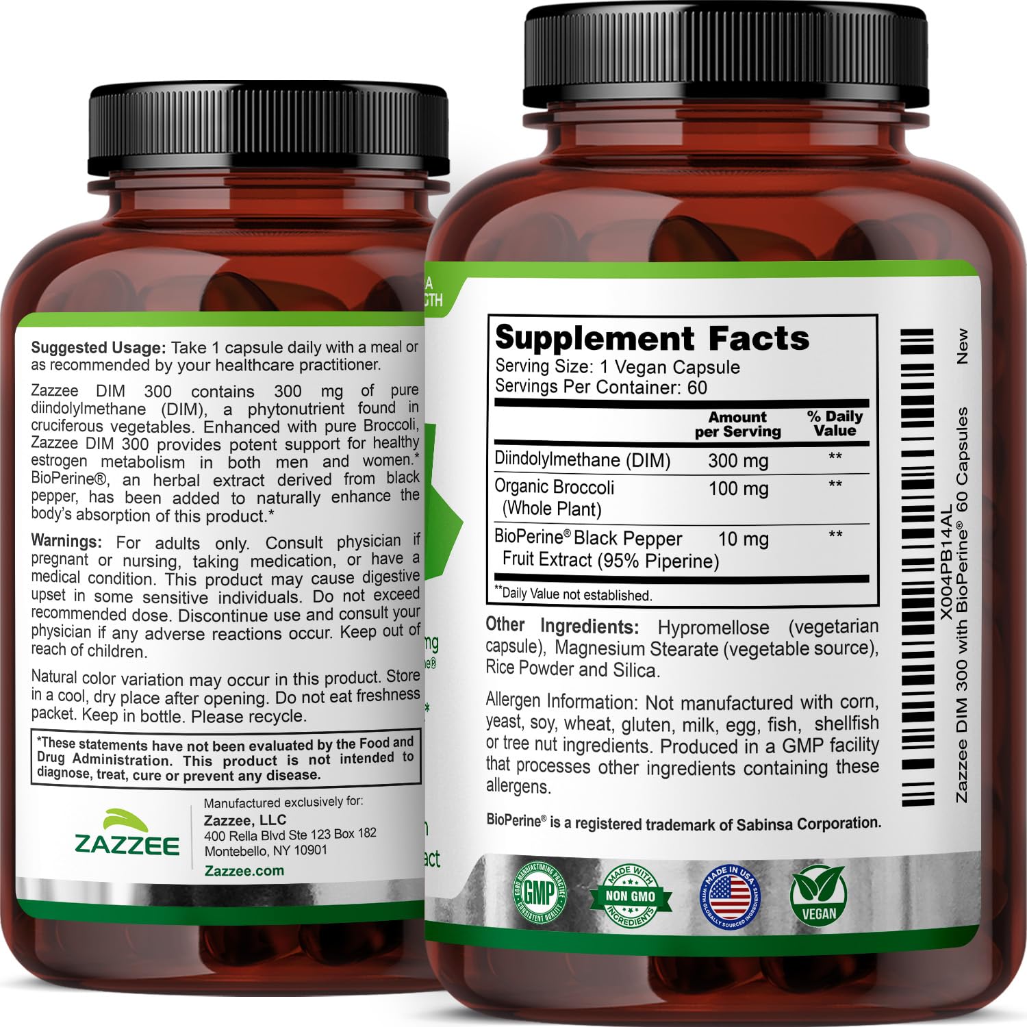 Zazzee DIM capsules for wellness