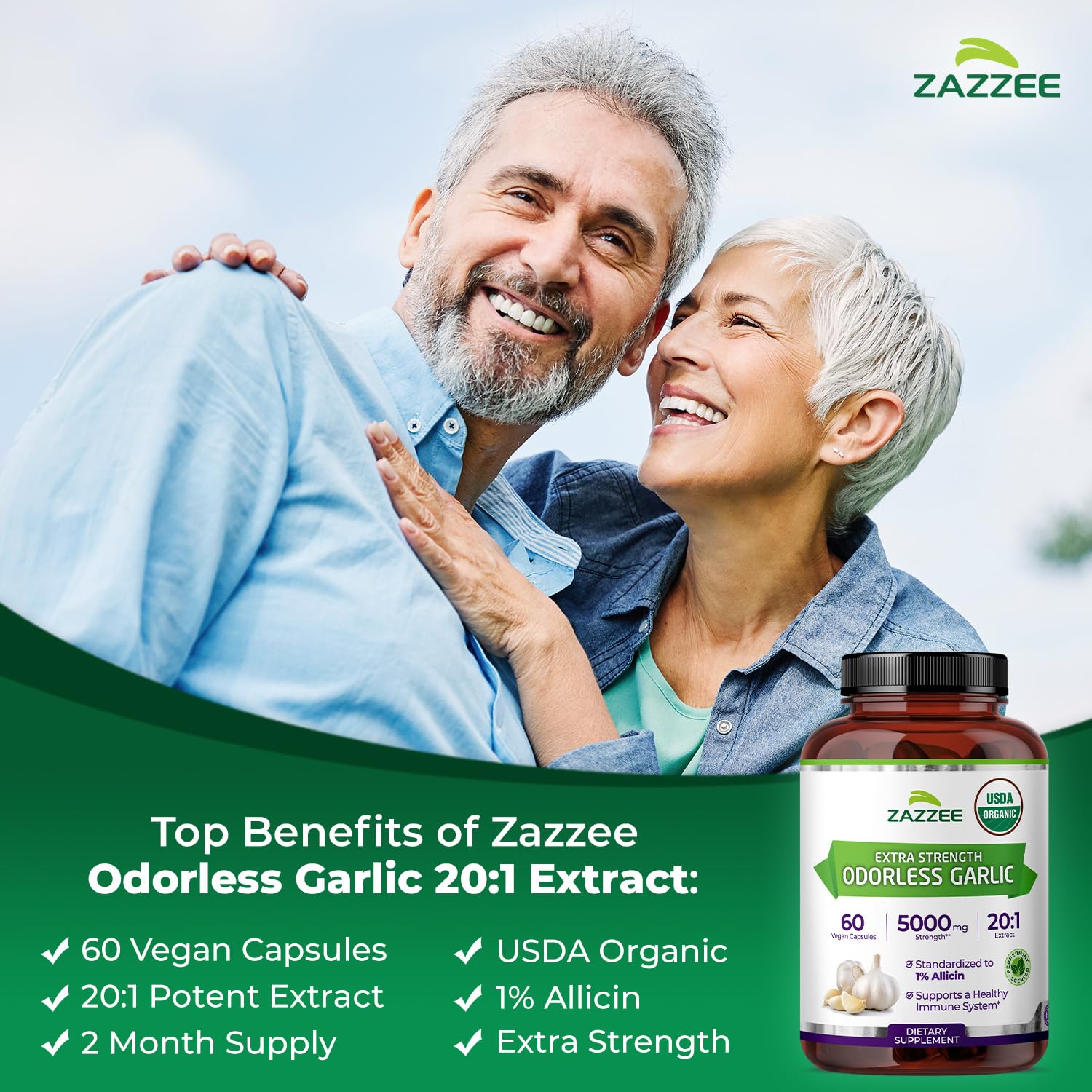 Zazzee garlic extract for immune support