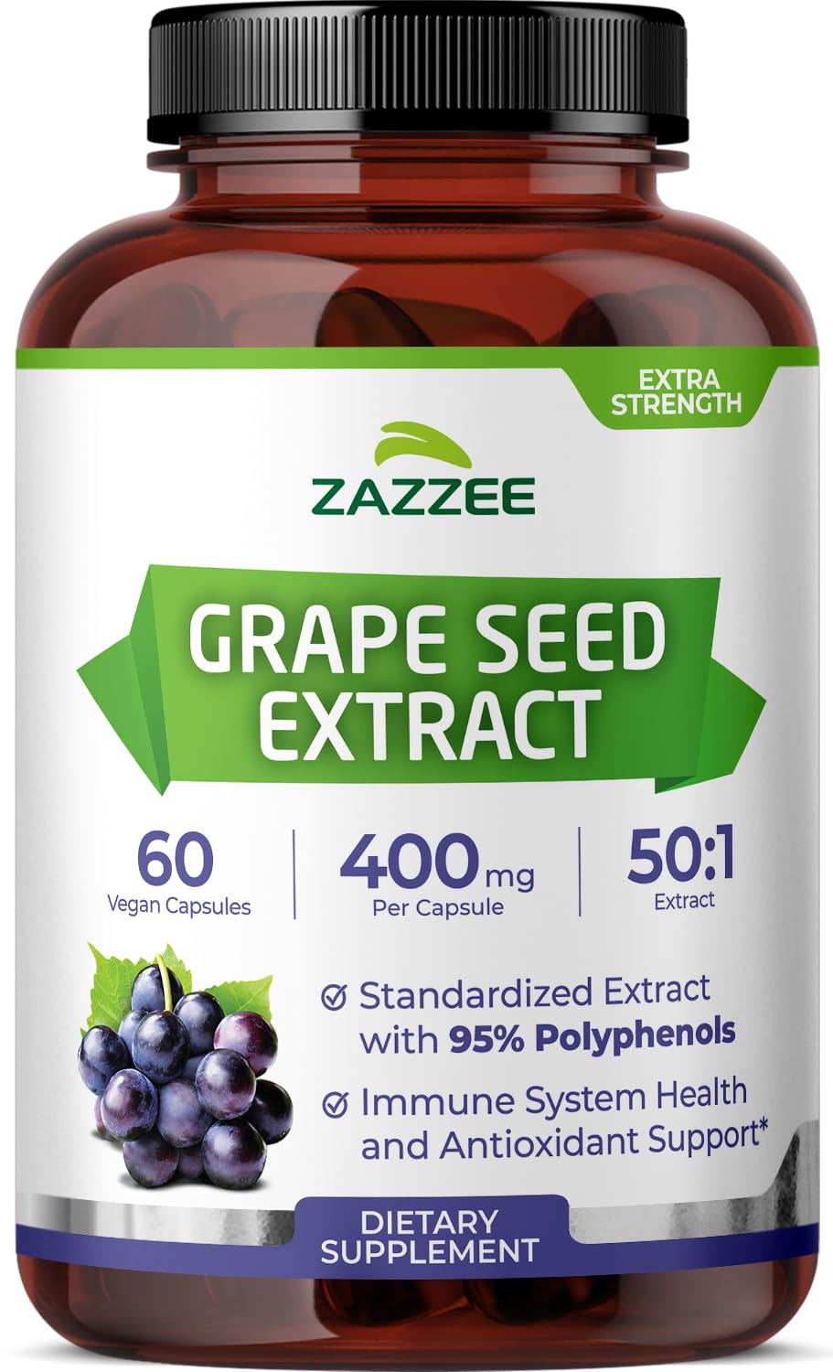 Zazzee grape seed extract capsules