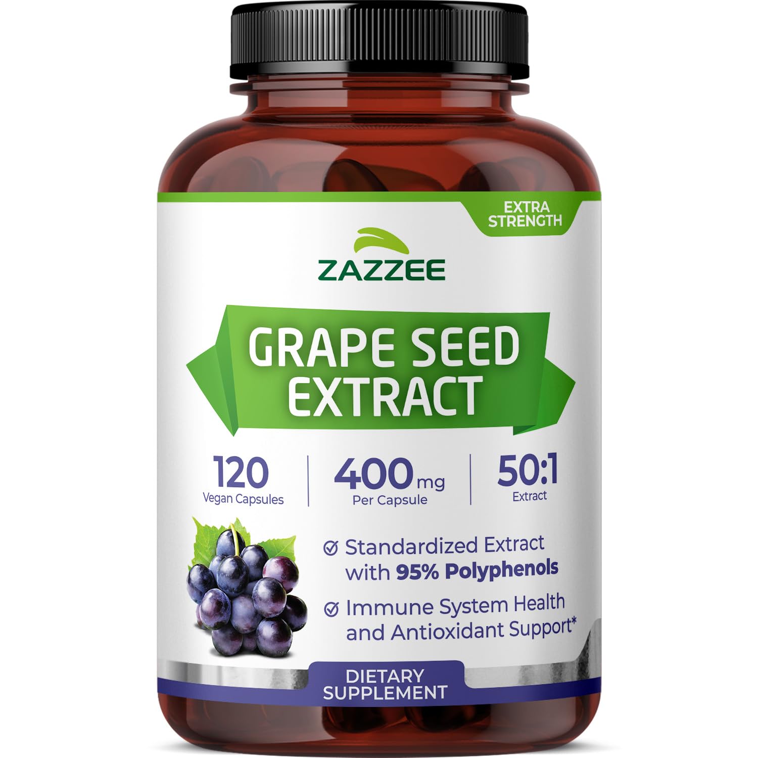 Zazzee grape seed extract capsules