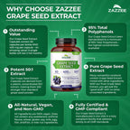 Zazzee grape seed extract for vitality