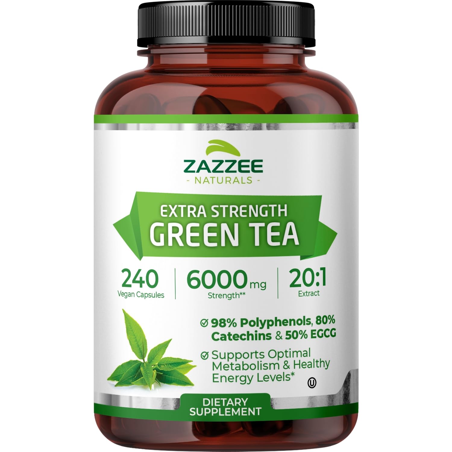 Zazzee green tea extract capsules