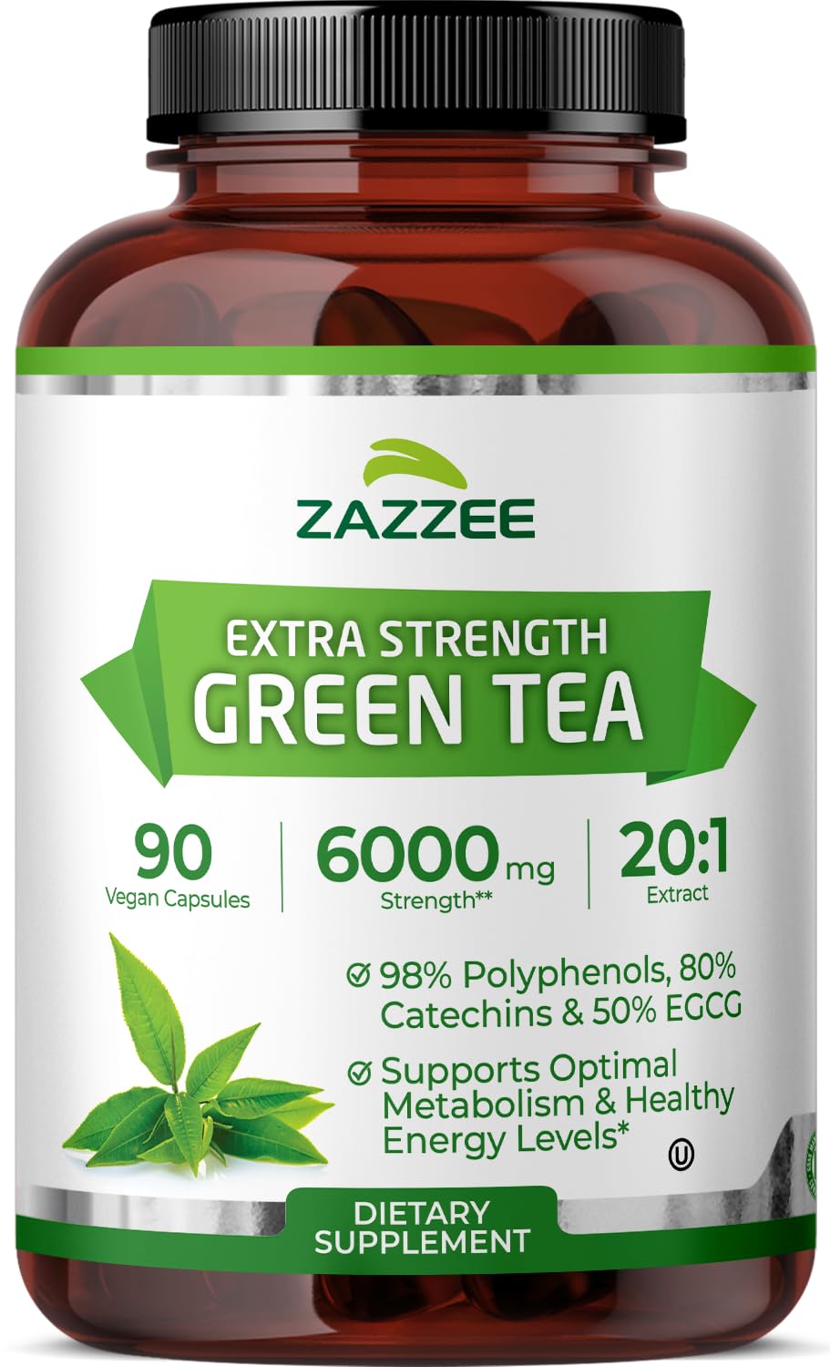 Zazzee green tea extract capsules