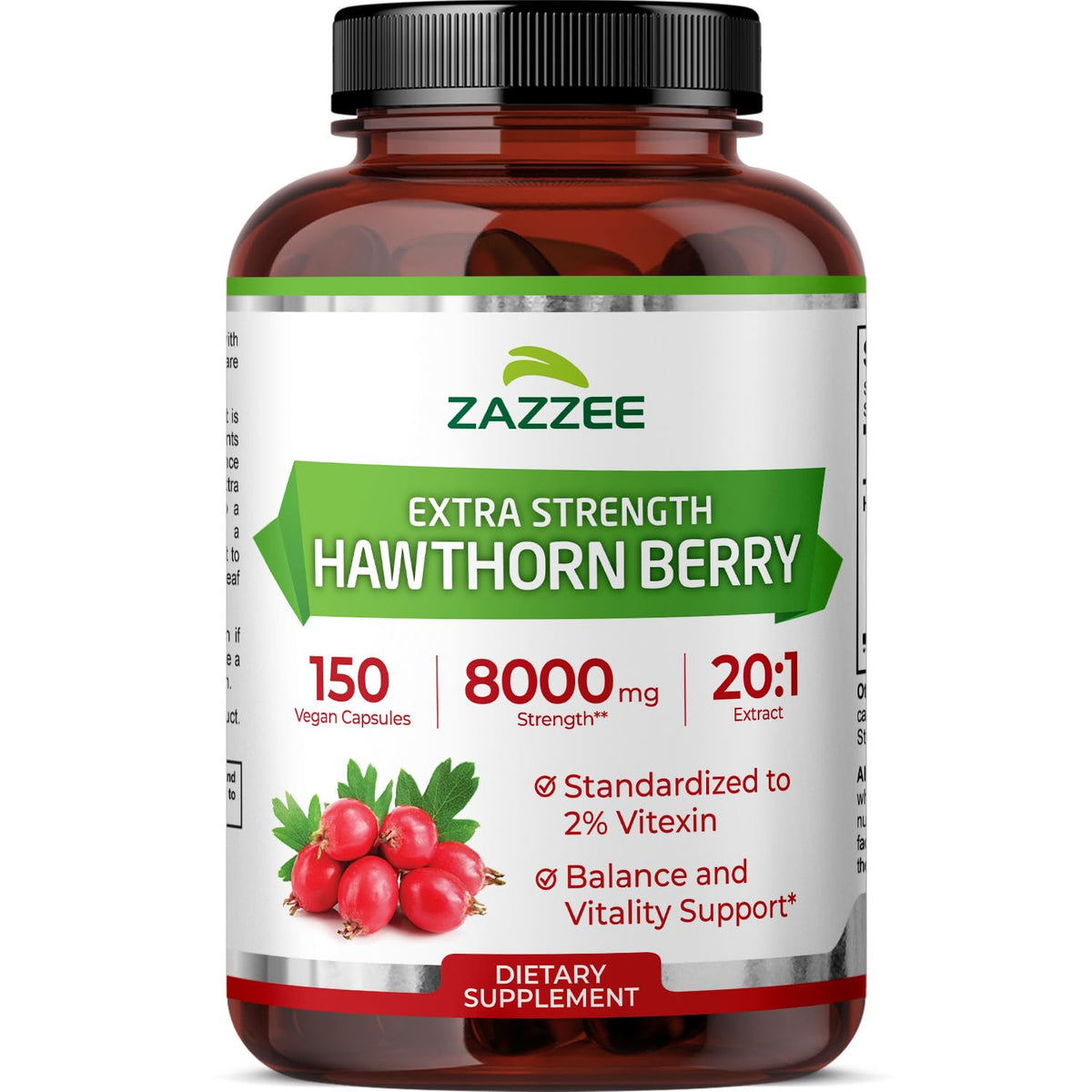 Zazzee hawthorn berry extract capsules