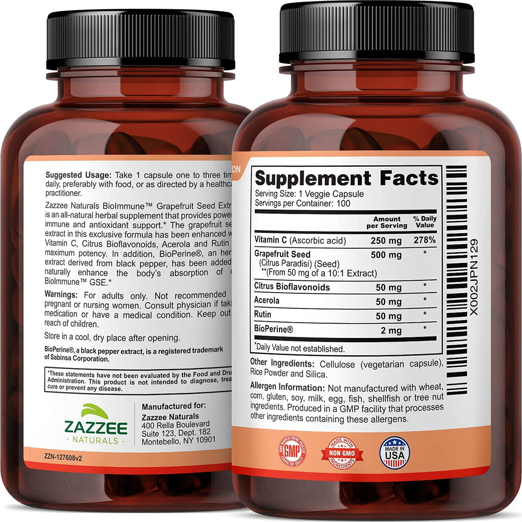Zazzee herbal grape seed extract